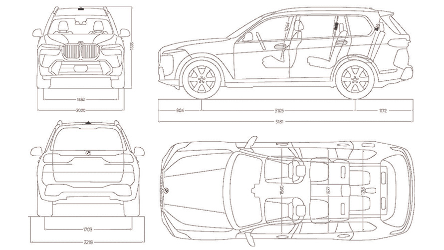 Bmw X7 Dimensions 2024 Jany Sidonnie